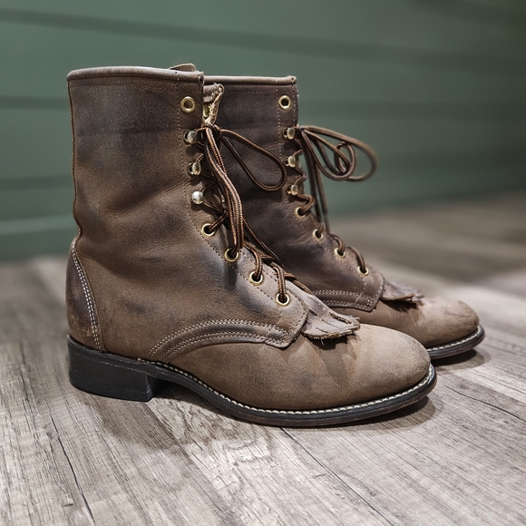 Laredo | Shoes | Vintage 7s Larado Brown Leather Western Roper Boots ...